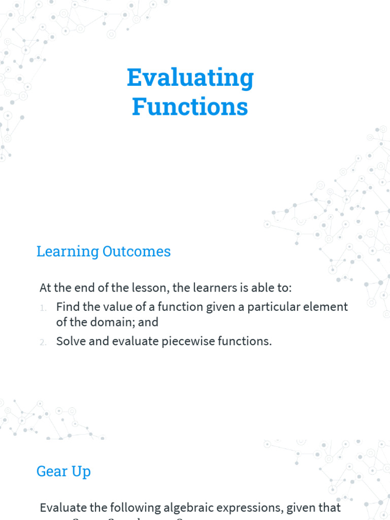 Evaluating Functions | PDF