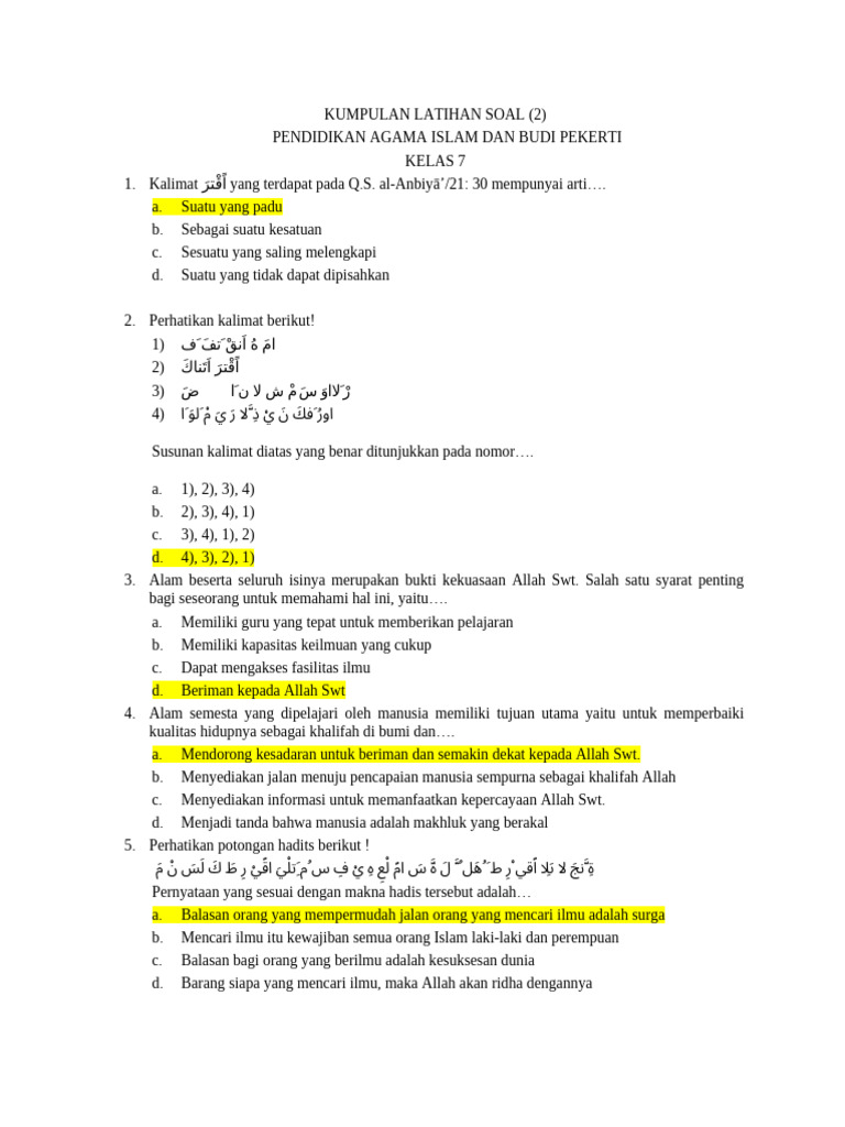 Kumpulan Latihan Soal 2 | PDF