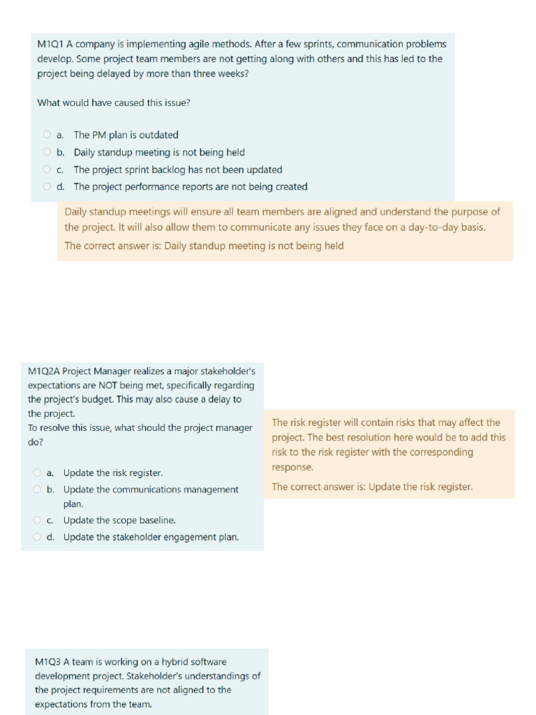 Mock 1 60Qns PMP Questions - Answers | PDF