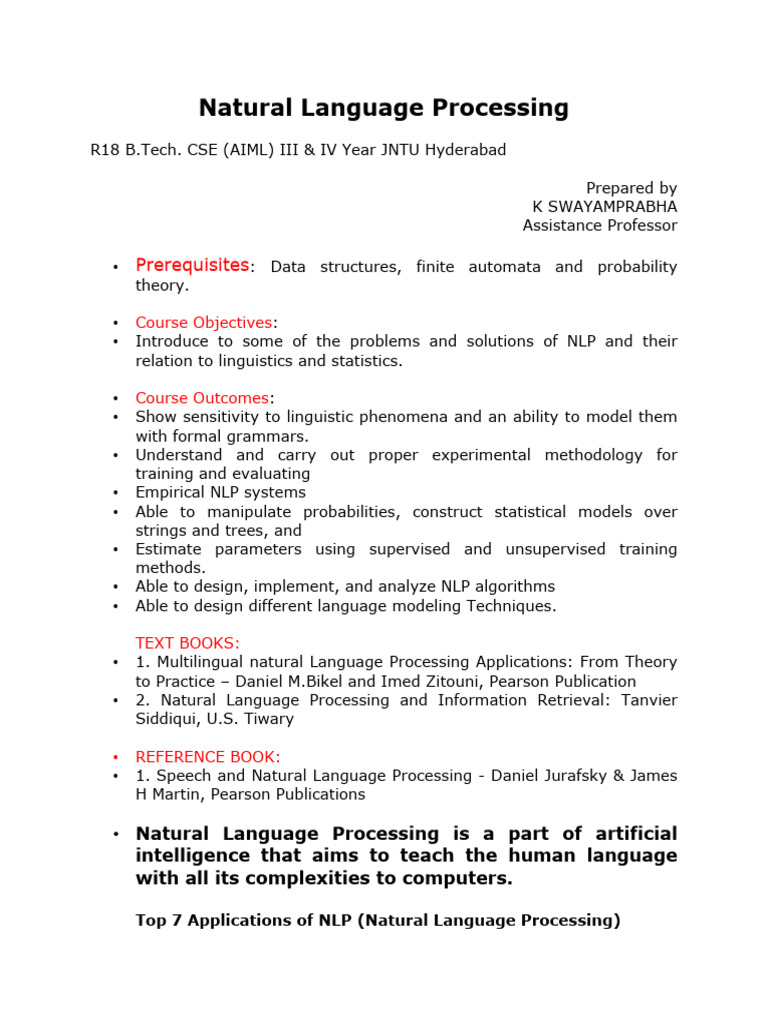 Natural Language Processing | PDF