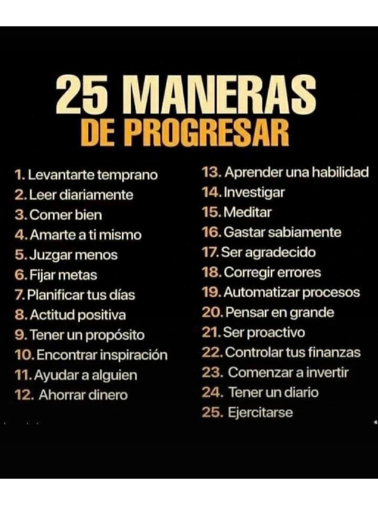 25 Maneras de Progresar | PDF