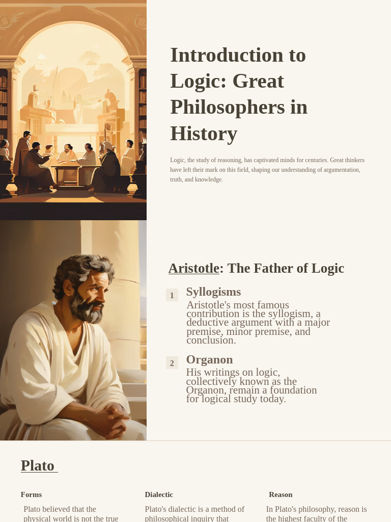 Introduction To Logic Great Philosophers in History | PDF