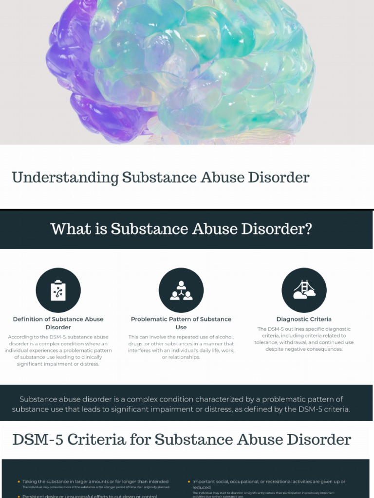 Substance Abuse Disorder | PDF | Substance Abuse | Mental Disorder