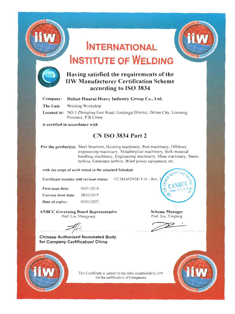 7.3. ISO 3834 Certificates | PDF