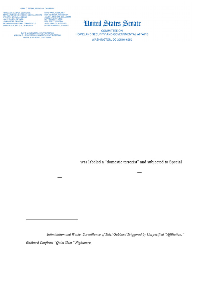 Paul TSA Letter | PDF | Transportation Security Administration | Surveillance
