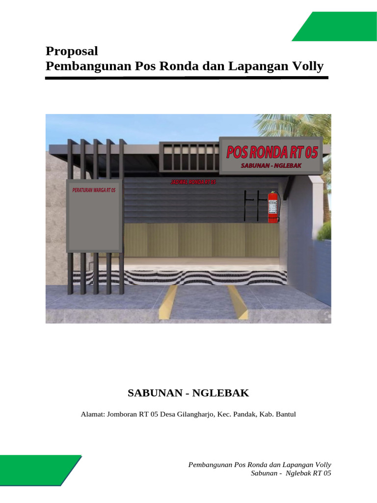 Proposal Pembangunan Pos Kamling | PDF