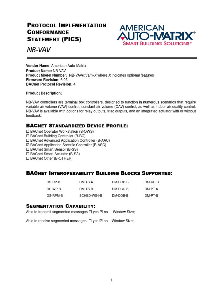 AAM - NB - VAV BacNet ObjectID List | PDF | Data Type | Building Automation