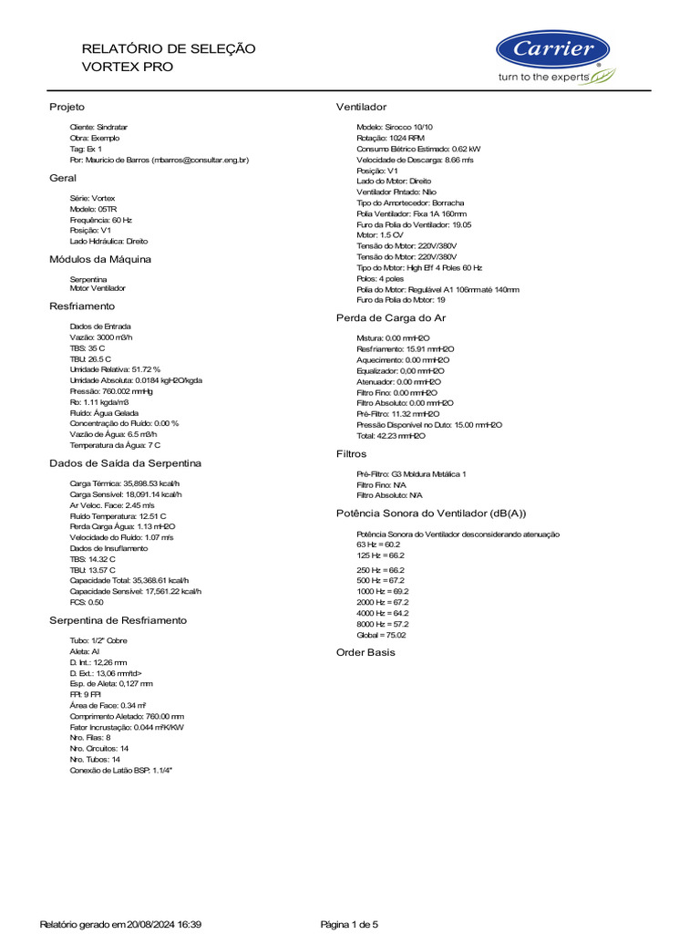 Exercicio Fan Coil 100-AE | PDF