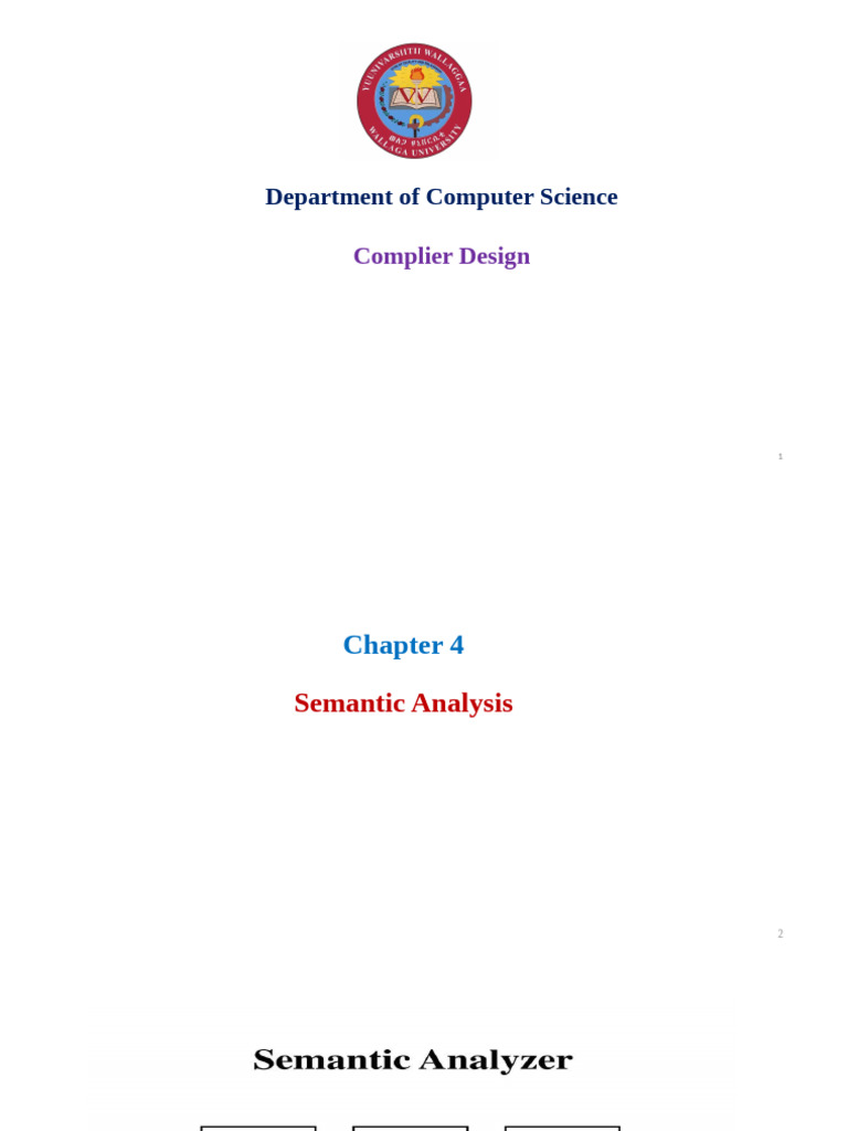Chapter 4 Semantic Analysis | PDF