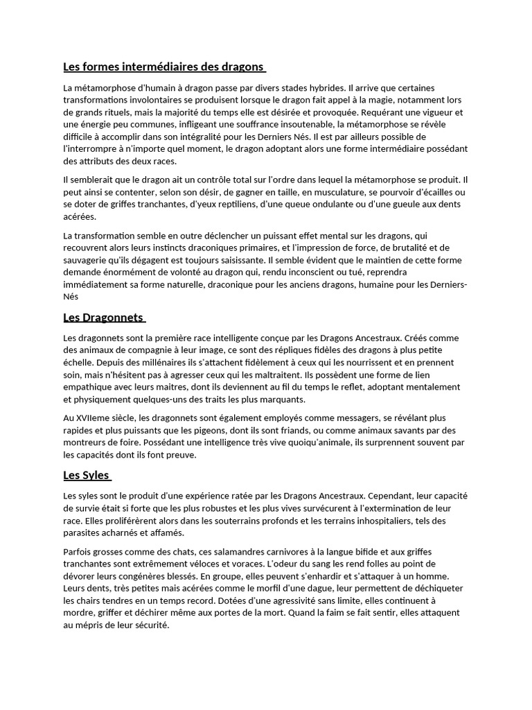 Créatures Draconiques | PDF