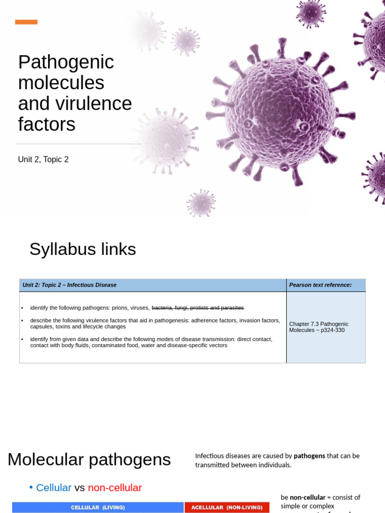8 Pathogenic Molecules Viruses Prions | PDF
