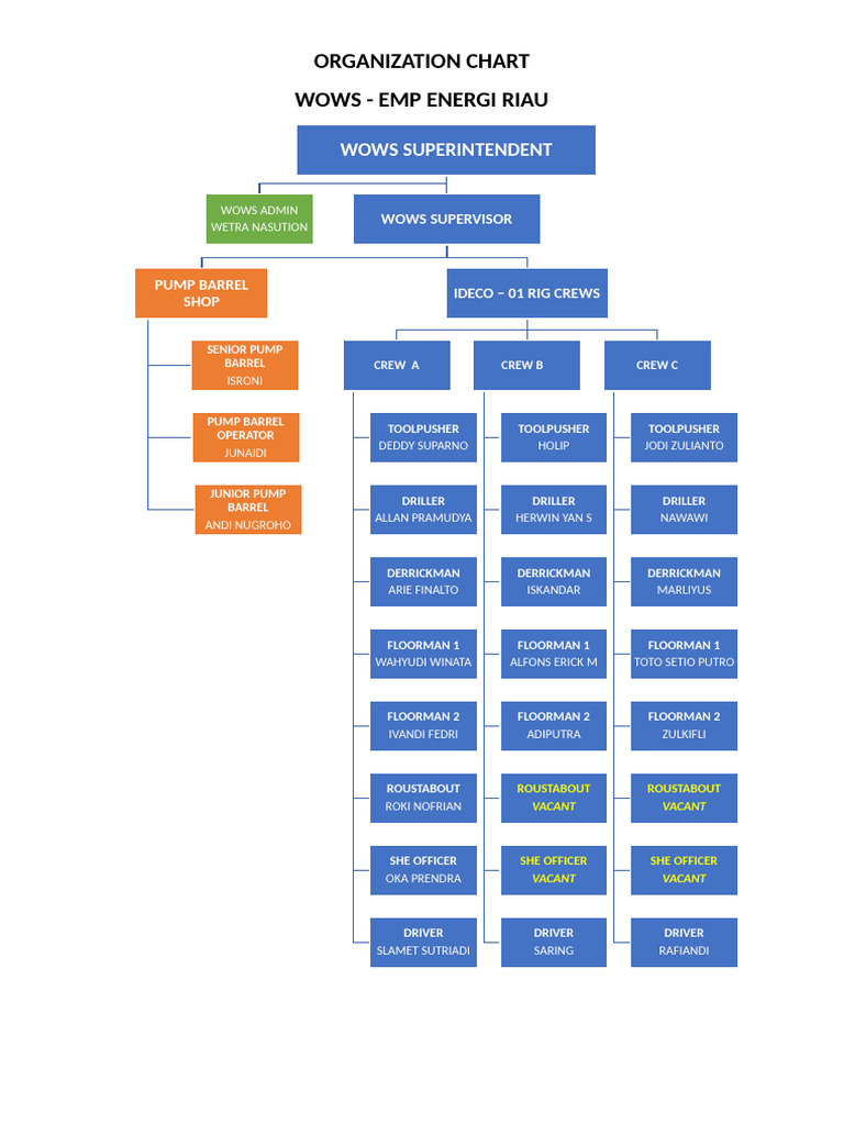 Organigram WOWS EMP Riau | PDF