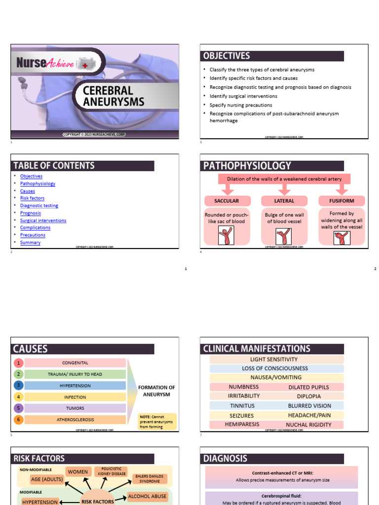 Cerebral Aneurysms | PDF