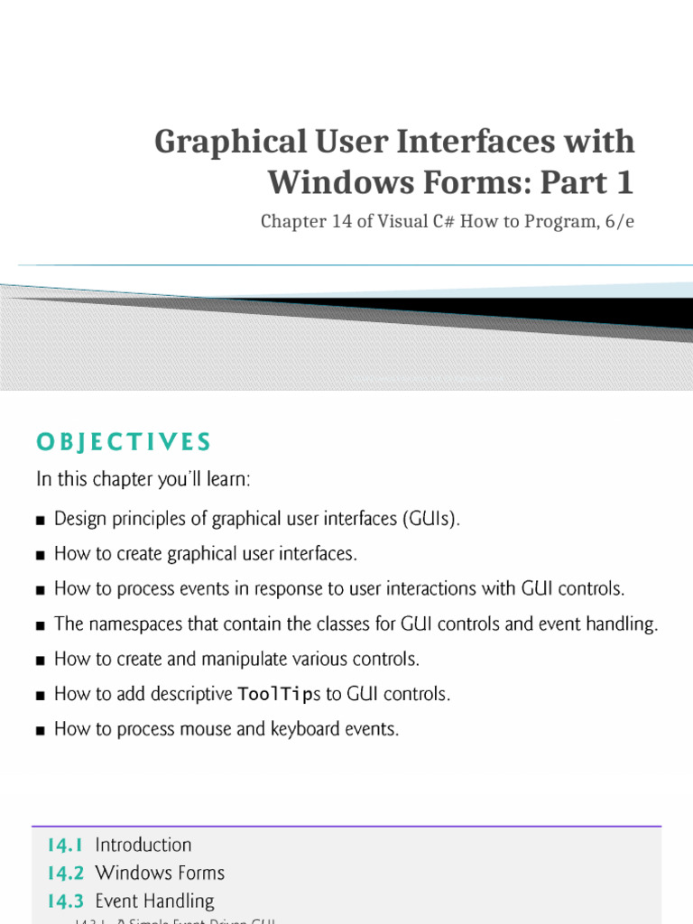 Prgramming 2 GUI - Lecture 1 and 2 | PDF