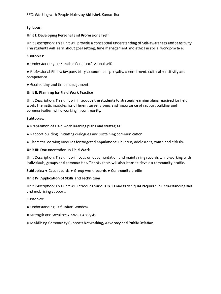 Sec Working With People | PDF