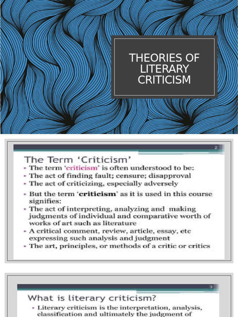 W1 Topic 1 Theories of Literary Criticism | PDF