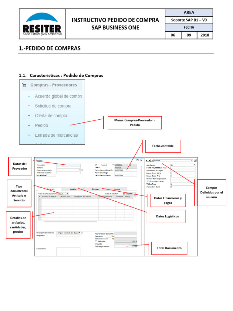 07 Instructivo Compras - Orden de Compra SAP B1 v0 | PDF