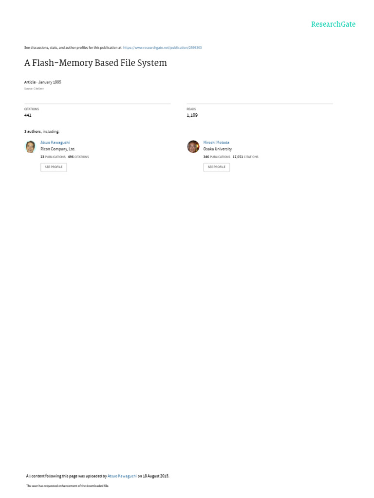 A Flash-Memory Based File System | PDF