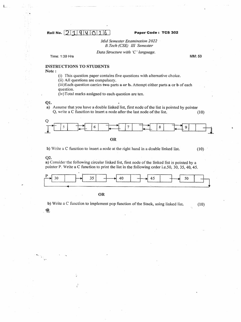 tcs302 Midsem 2022 | PDF