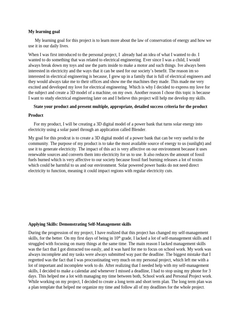 My Learning Goal | PDF My Learning Goal | PDF
