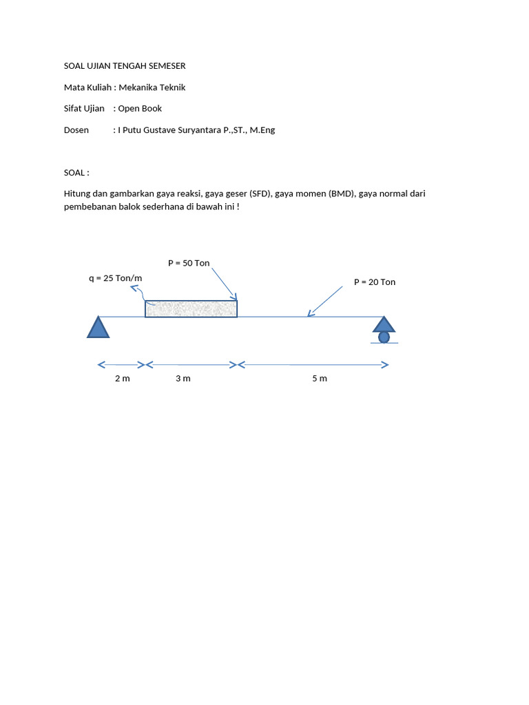 SOAL UJIAN TENGAH SEMESER Mektek | PDF