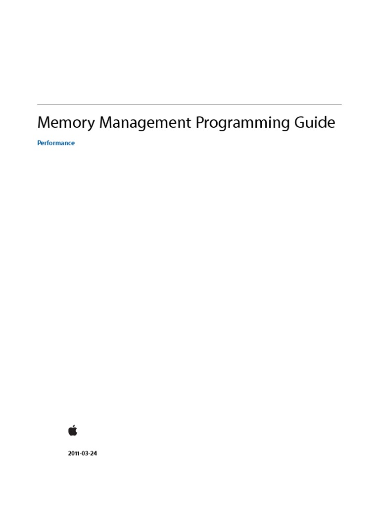 Memory Management Programming Guide Performance Pdf Objective C Software Development
