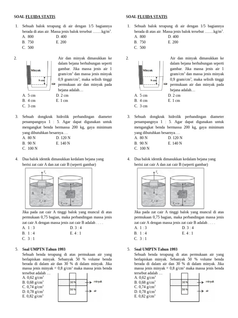 Soal Fluida Statis-1-18 | PDF