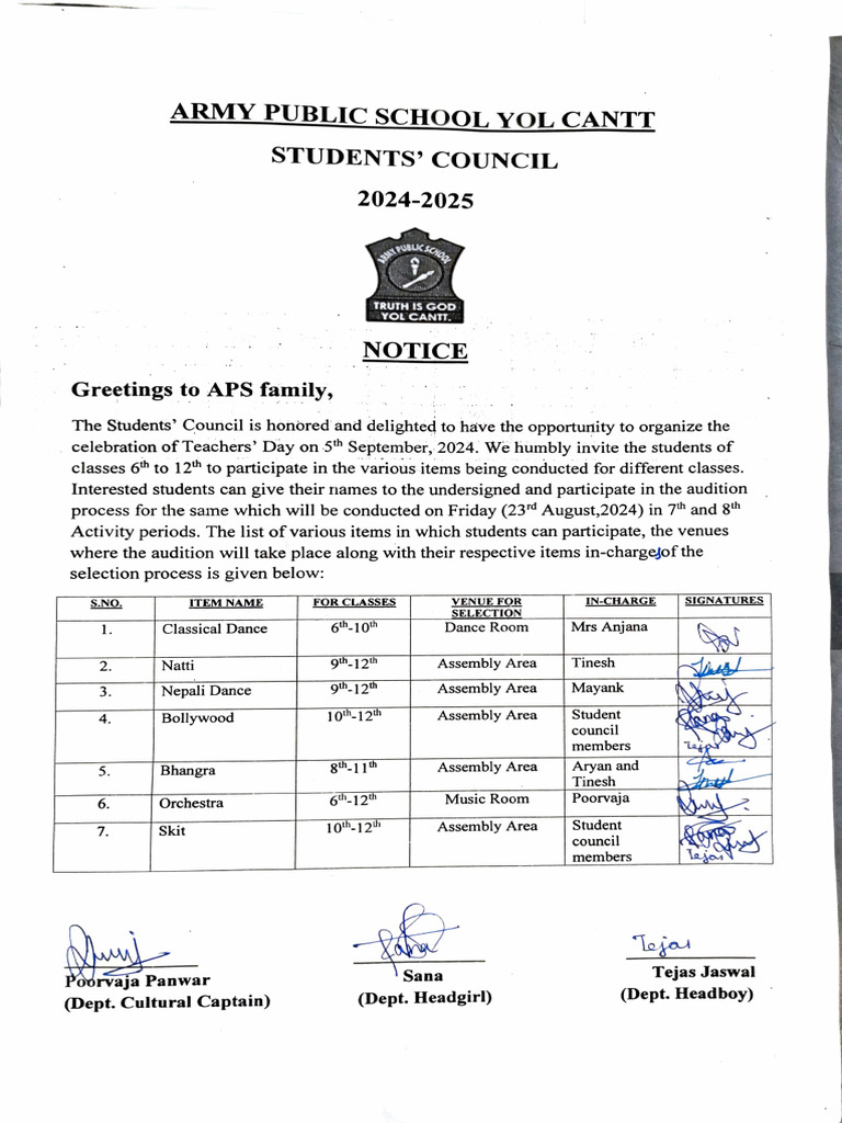 Notice Students Council | PDF