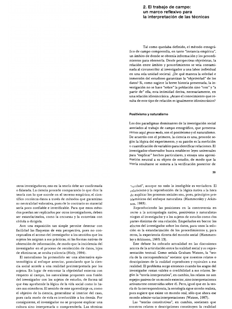 El Trabajo de Campo | PDF