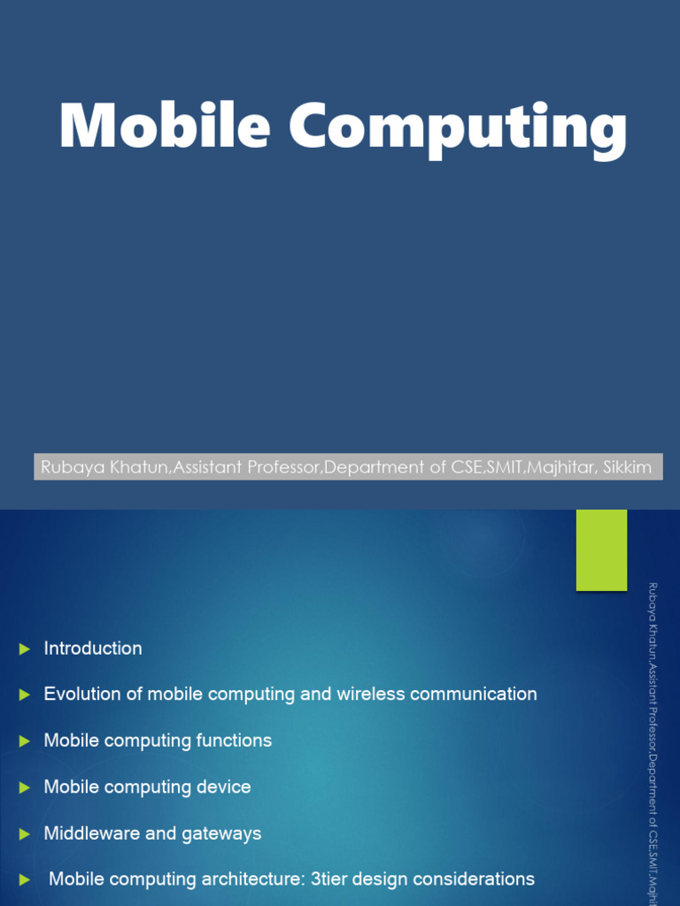 Mobile Computing: Subject Code:CS1744 | PDF