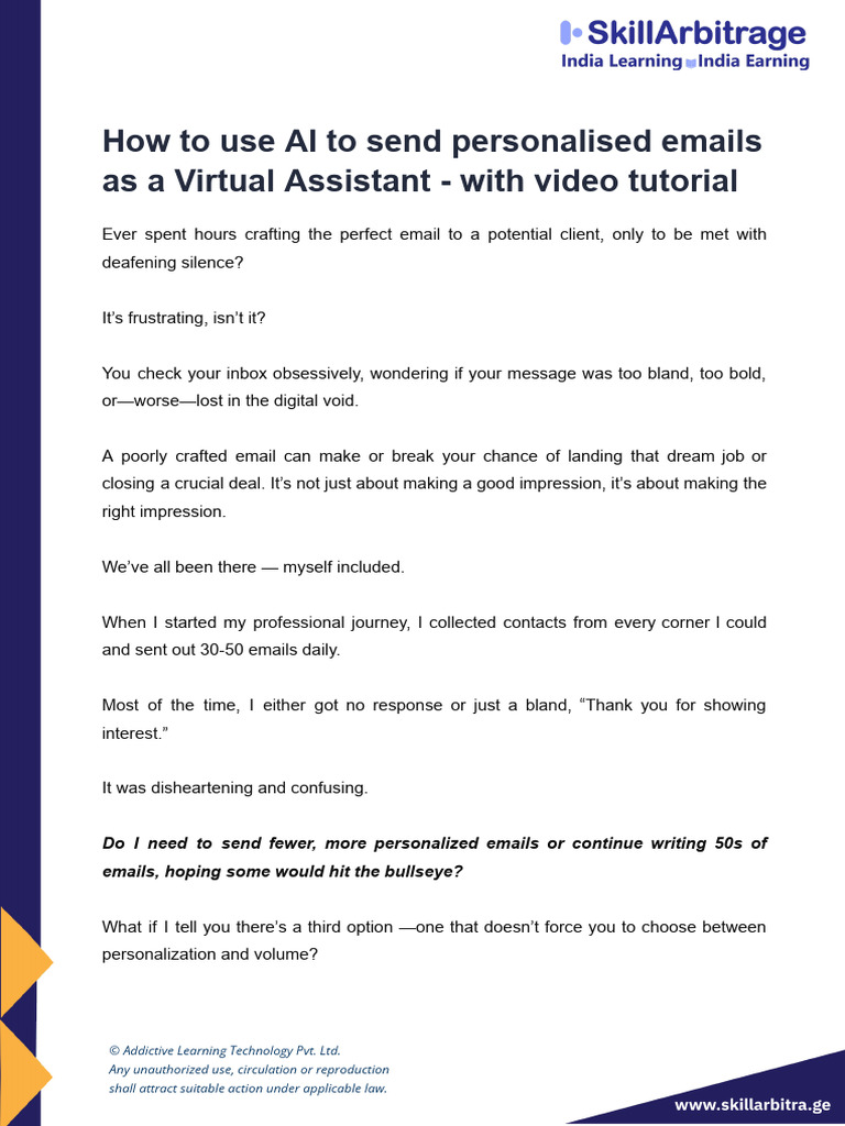 How To Use AI To Send Personalised Emails As A Virtual Assistant - With ...