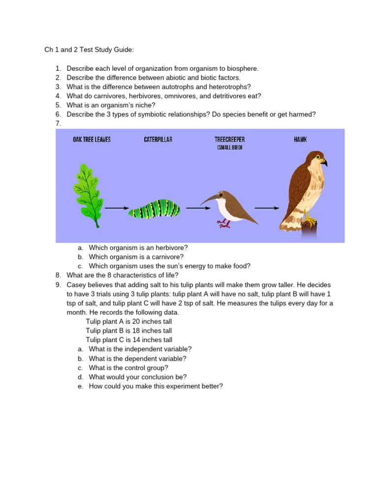 CH 1 and 2 Test Study Guide | PDF