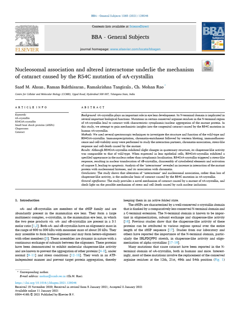 Nucleosomal Association and Altered Interactome Underlie the Mechanism ...