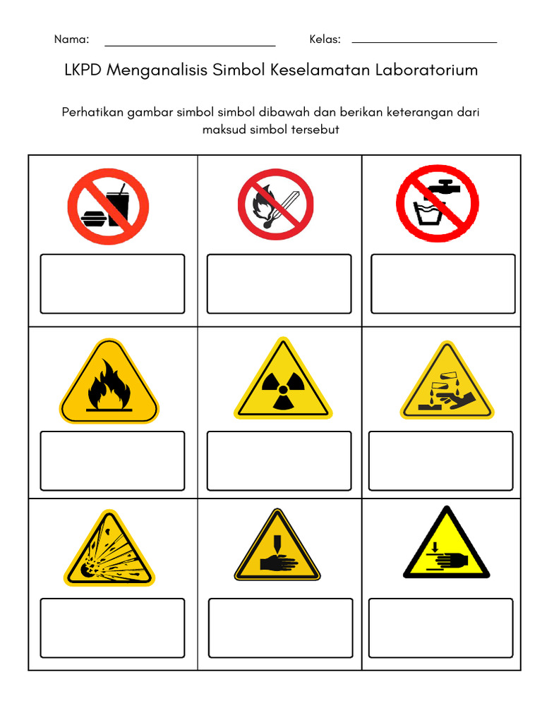 LKPD Simbol Keselamatan Lab | PDF