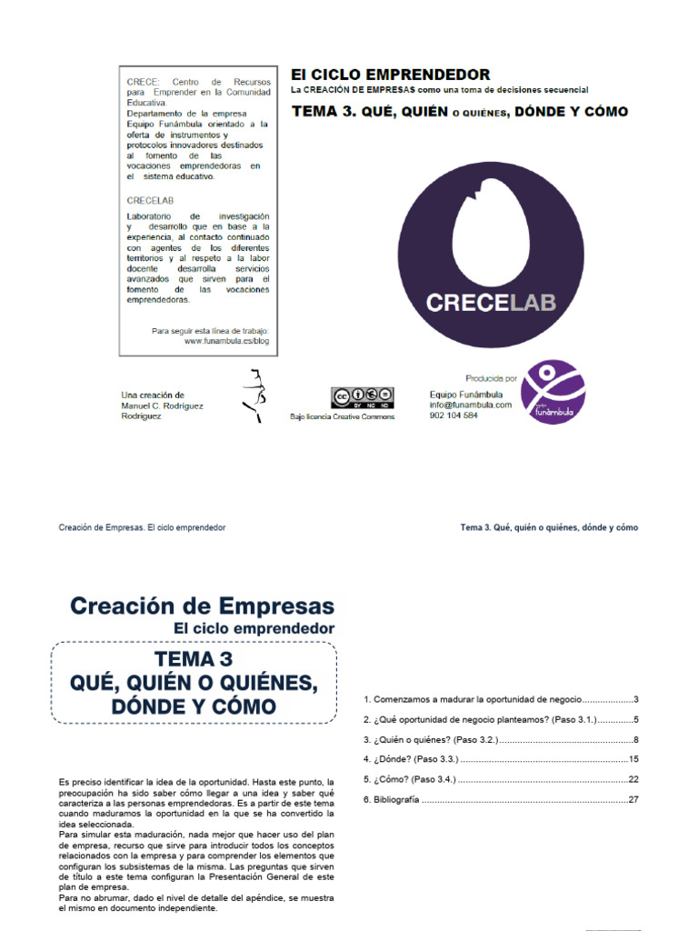 CreacionEmpresas - T3. Qué, Quién o Quiénes, Dónde y Cómo | PDF