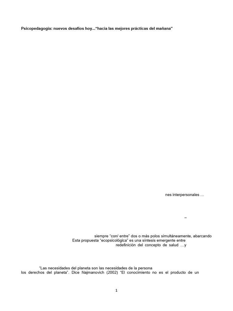 Texto PDF Psicopedagogia Nuevos Desafios Hoy - Silvia Baeza | PDF
