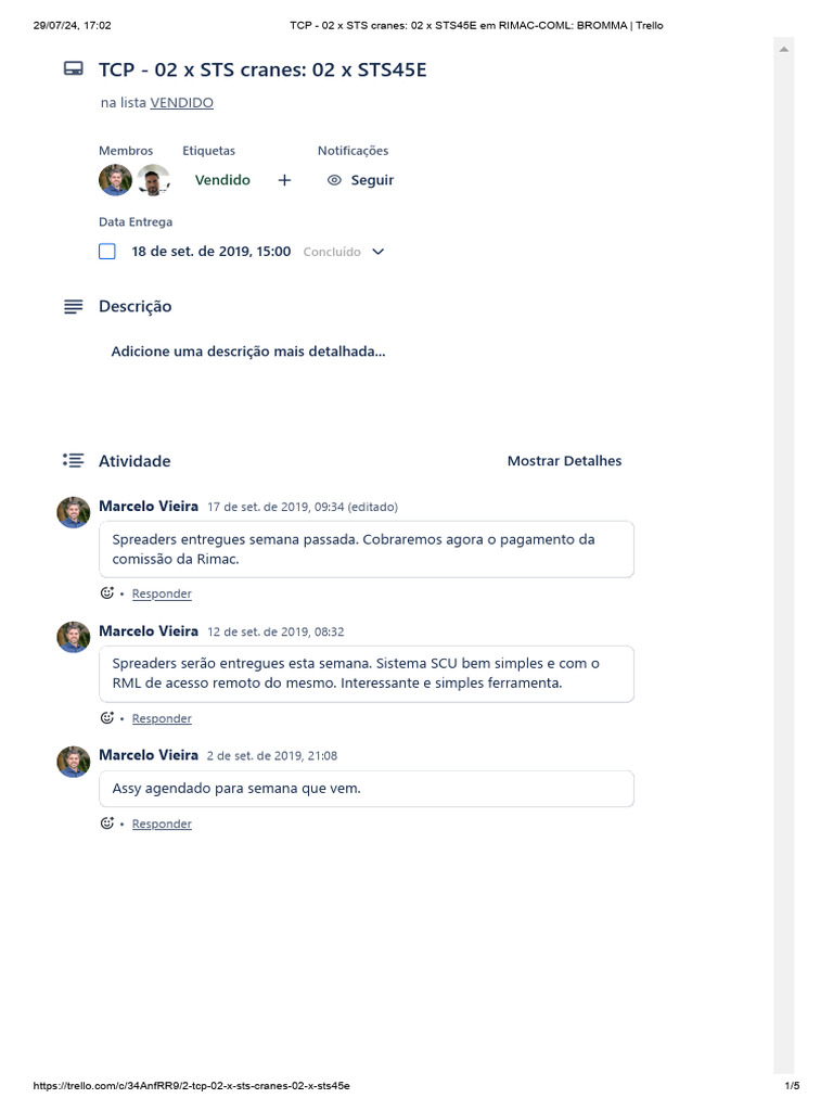 Histórico de Conversas-Tcp - 02 X Sts Cranes - 02 X Sts45e | PDF
