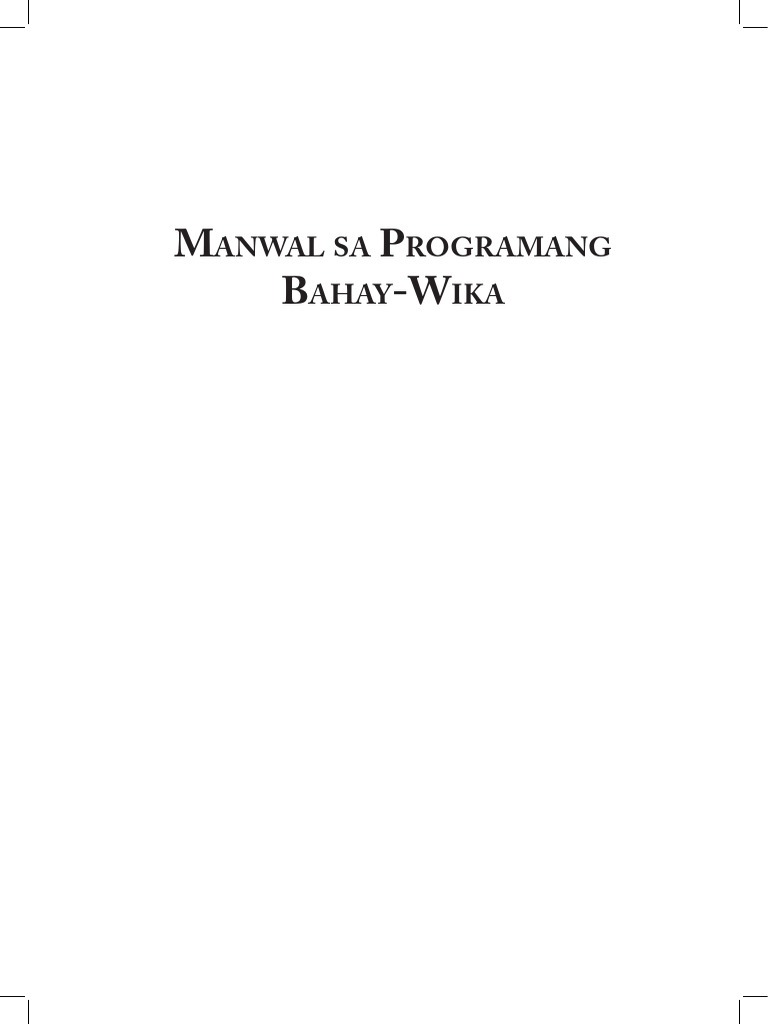 Manwal NG Bahay Wika | PDF