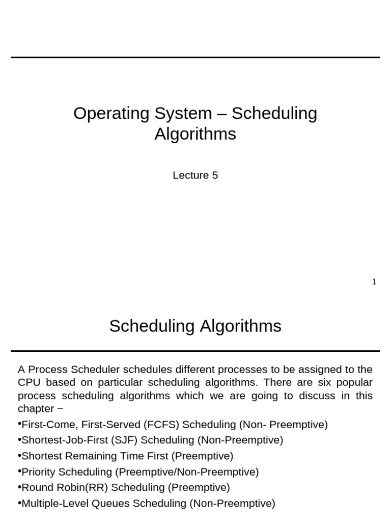 Lecture 04 Scheduling Algorithm | PDF