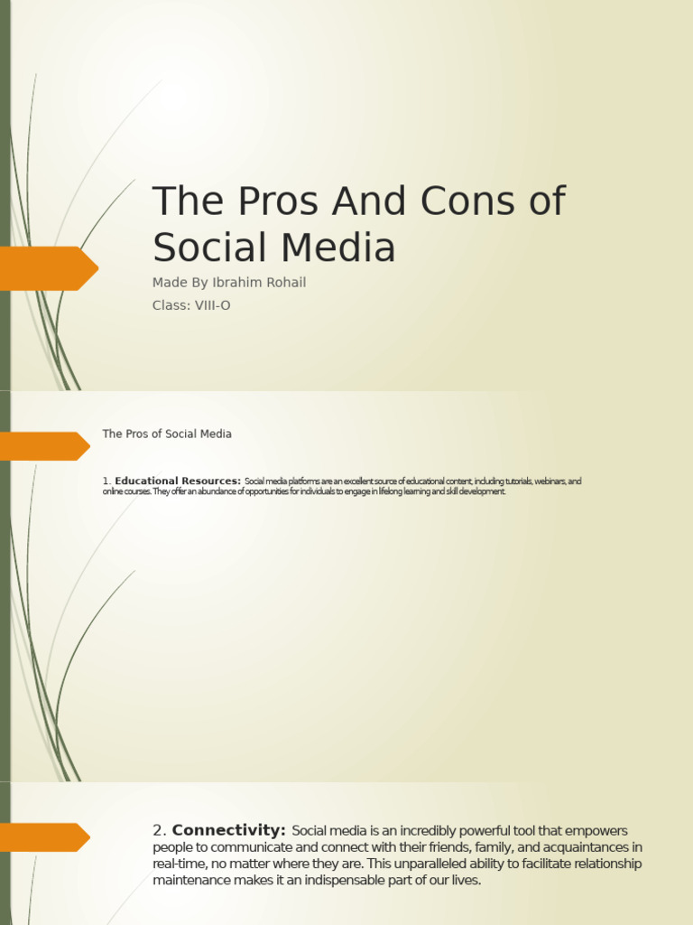 The Pros and Cons of Social Media - PP | PDF