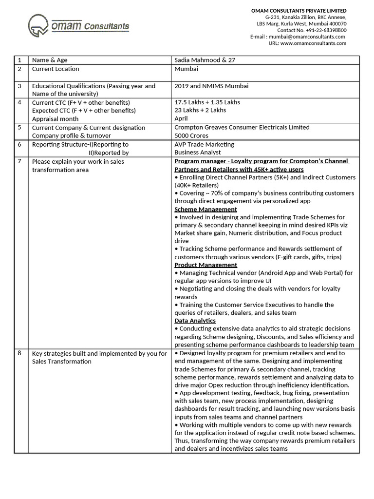 OMAM-Assessment Sheet | PDF