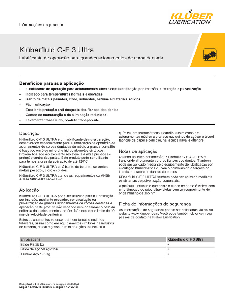 Kluberfluid C-F 3 Ultra | PDF
