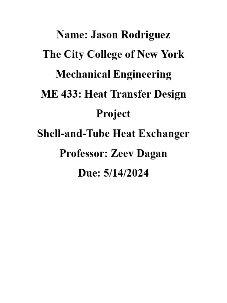Jason Rodriguez ME 433 Design Project | PDF | Heat | Teaching Methods ...