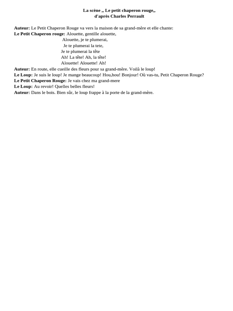 Le Petit Chaperon Rouge | PDF