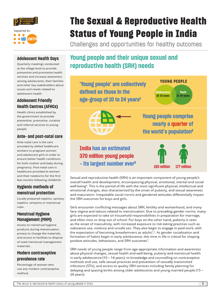 The Sexual & Reproductive Health Status of Young People in India | PDF