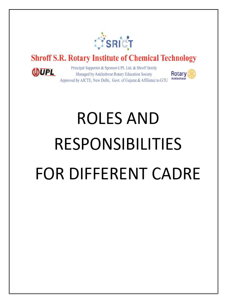 Roles and responsibilities | PDF