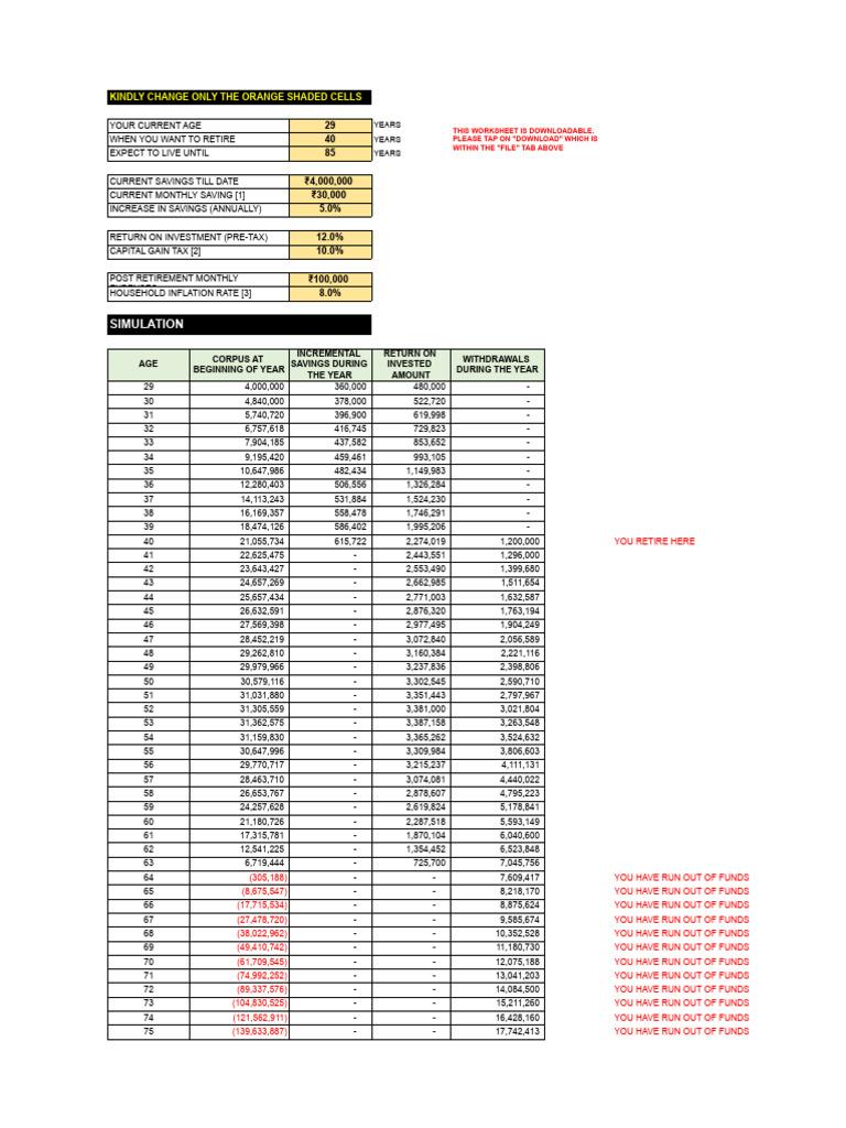 FIRE Calculator-1 | PDF