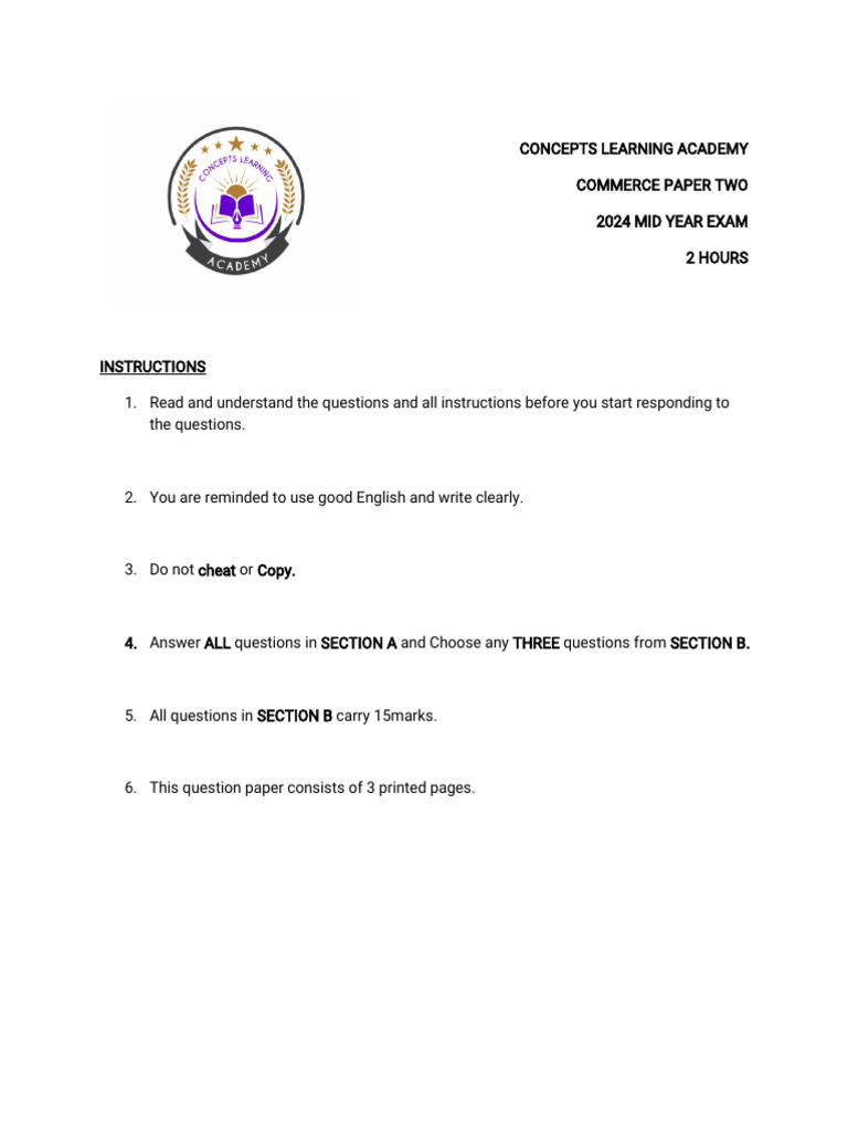 Commerce Paper 2 | PDF