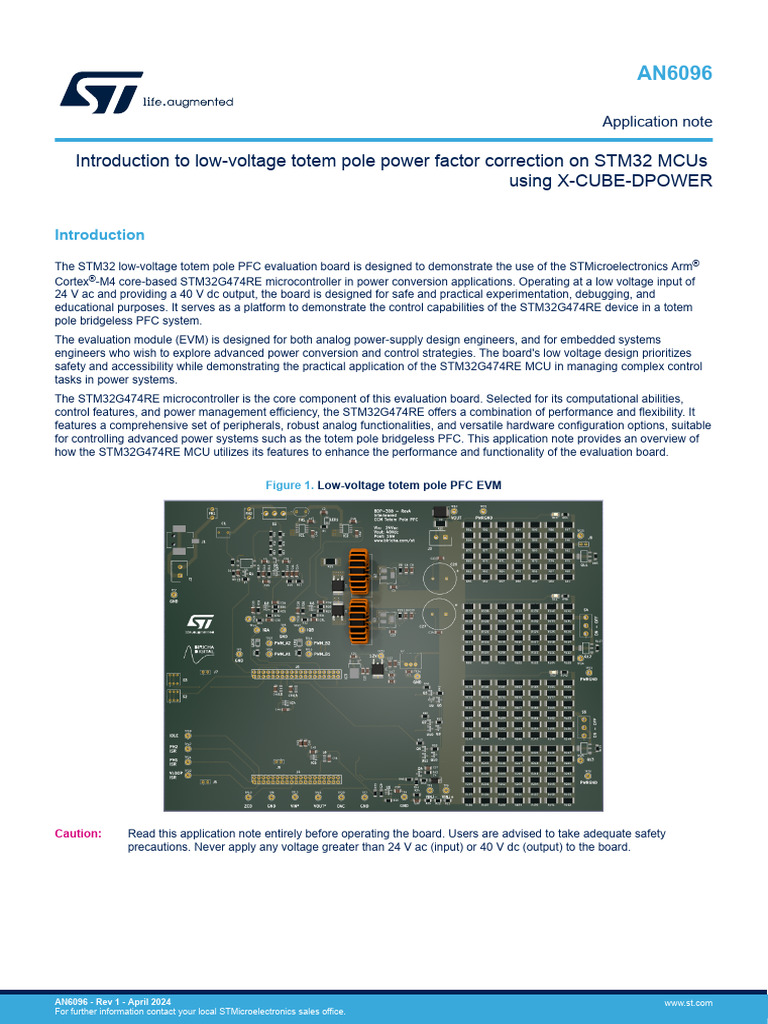 An6096 Introduction To Lowvoltage Totem Pole Power Factor Correction On stm32 Mcus Using ...