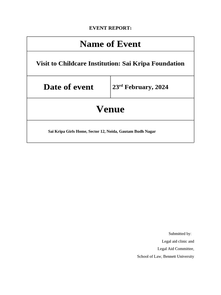 Sai Kripa Foundation - Report | PDF